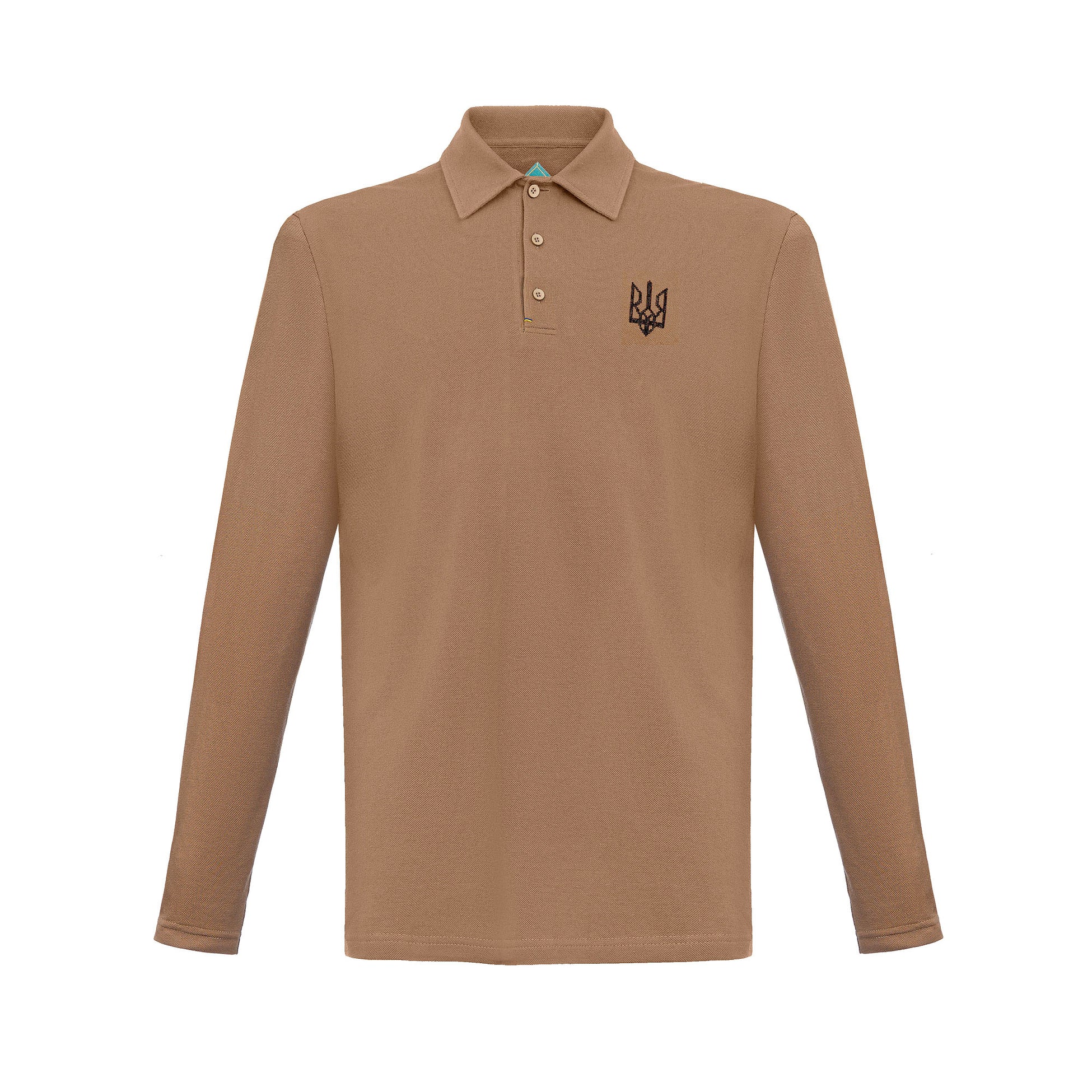 Long-Sleeve Polo Shirt with embroidery "Ukrainian Trident" | DAMIRLI ...